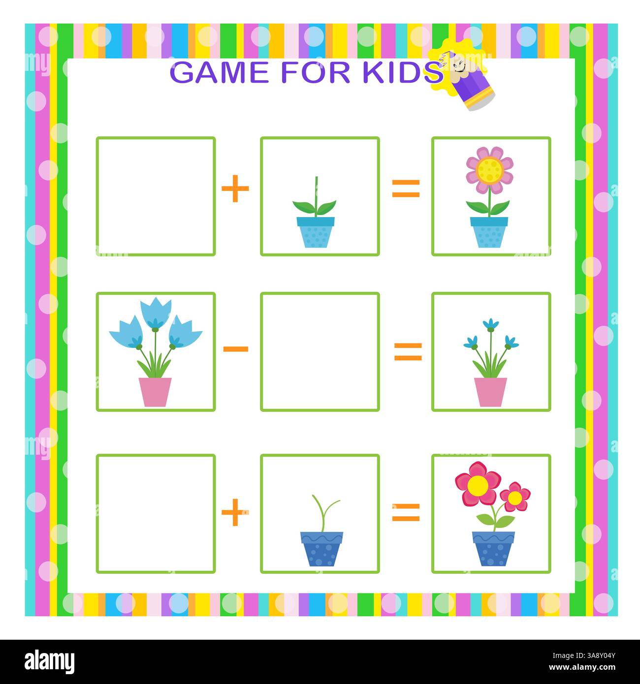 Educational game for kids. Children activity page. Worksheet. Vector ...