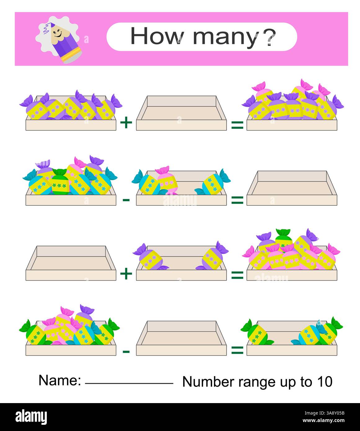 Math game for kids. Preschool worksheet activity. Printable worksheet ...