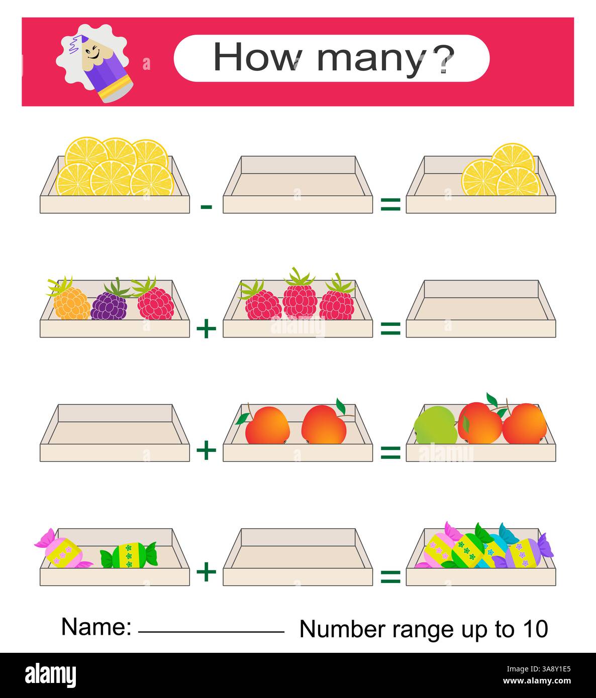 Math game for kids. Preschool worksheet activity. Printable worksheet ...