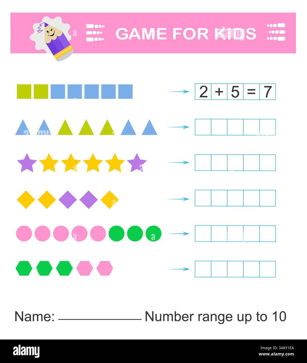 Math game for kids. Preschool worksheet activity. Printable worksheet ...