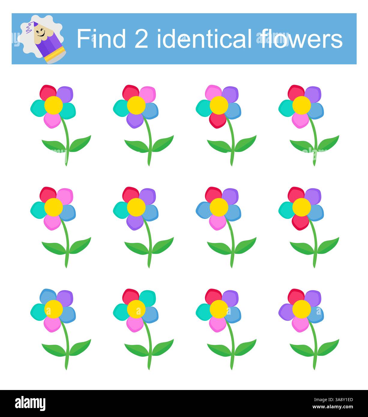 Find two identical. Logical game for children. Preschool worksheet activity. Printable worksheet ...