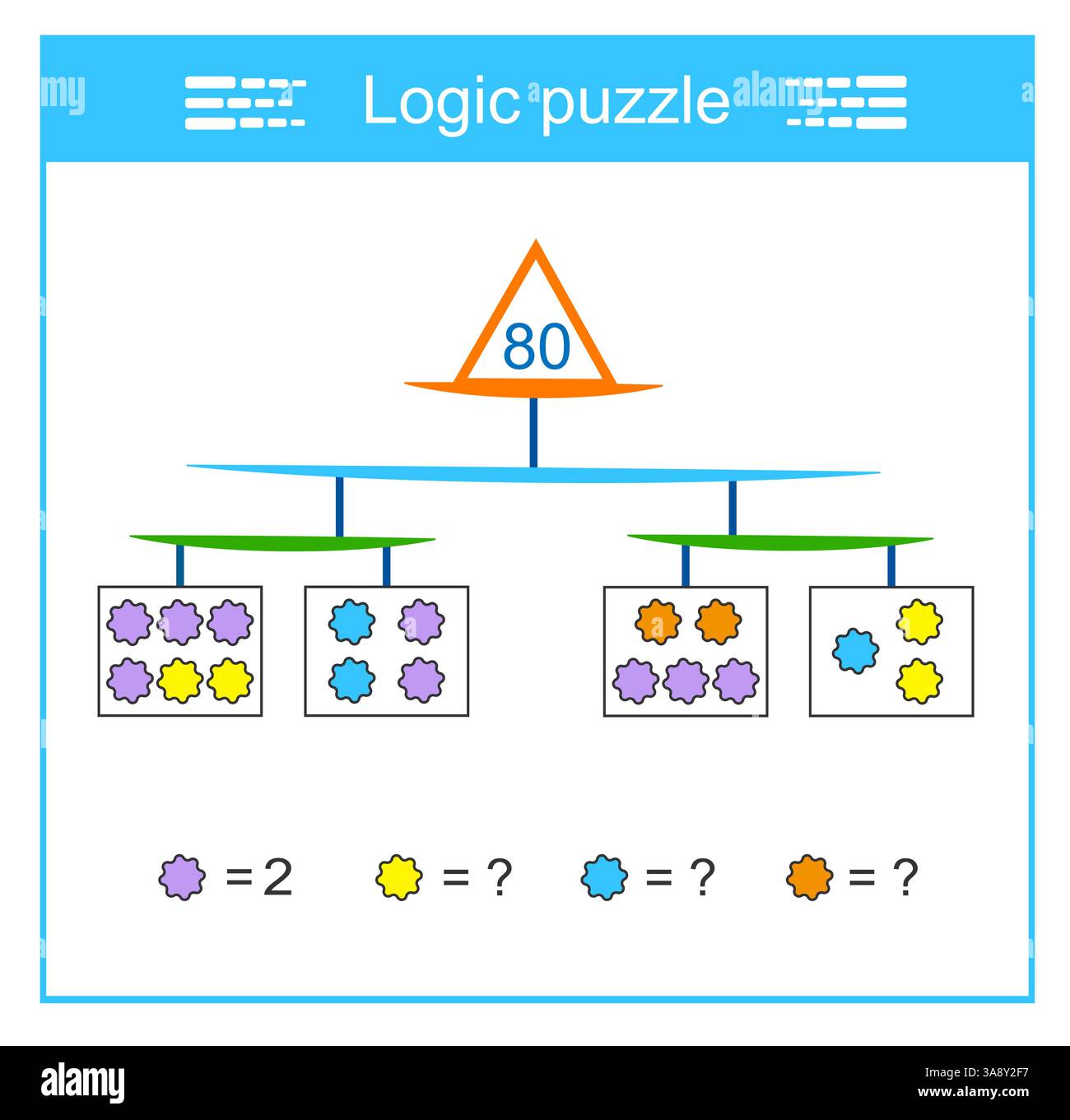 Logic Puzzle Iq Training Test Printable Worksheet Vector Illustration Stock Vector Image