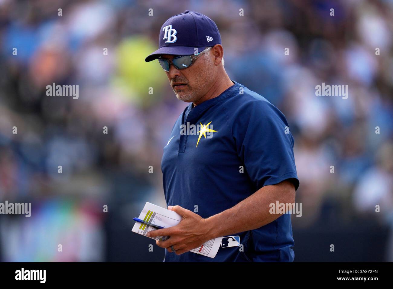 Tampa Bay Rays manager Kevin Cash against the Colorado Rockies during a ...
