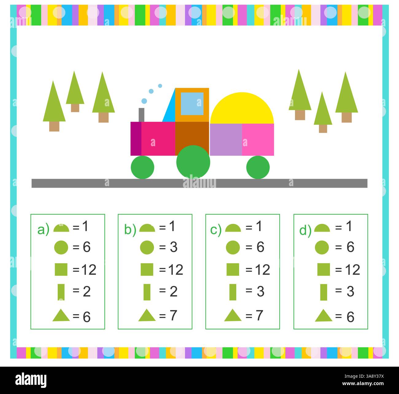 Math game for kids. Need to find the correct answer. Practice worksheet ...