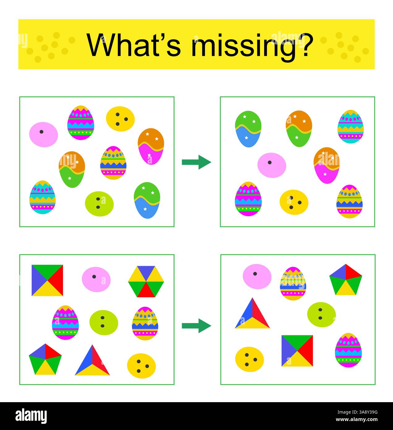 Puzzle game for children. Find the missing object. Vector illustration Stock Vector Image & Art ...