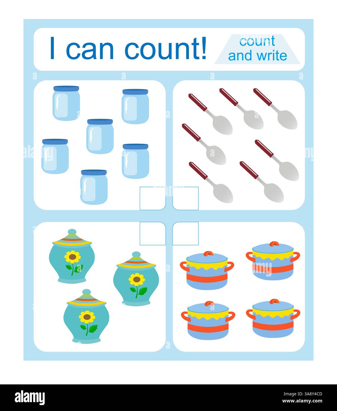 Math activity for kids. I can count. Developing numeracy skills. Vector ...