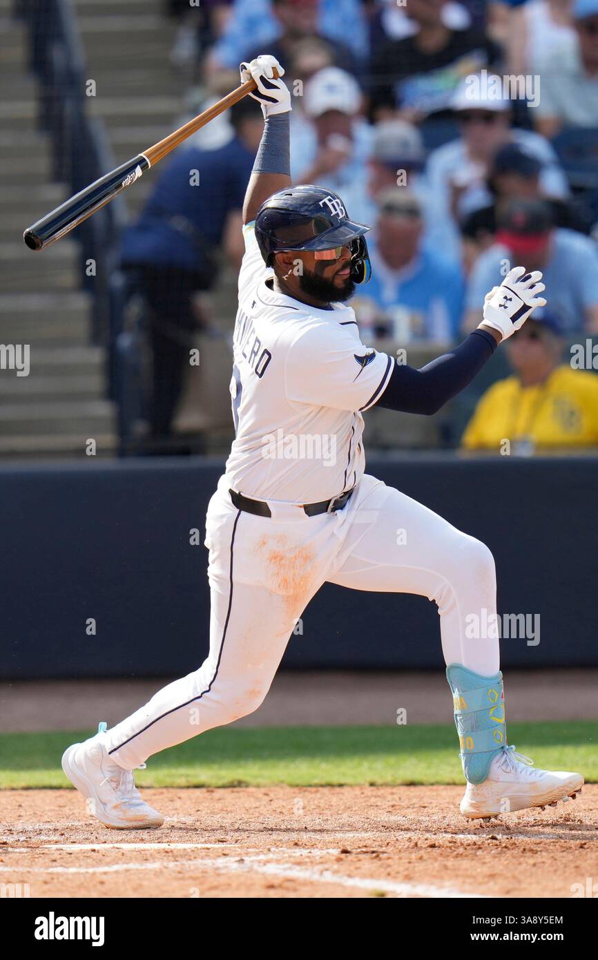 Tampa Bay Rays' Junior Caminero bats against the Colorado Rockies ...