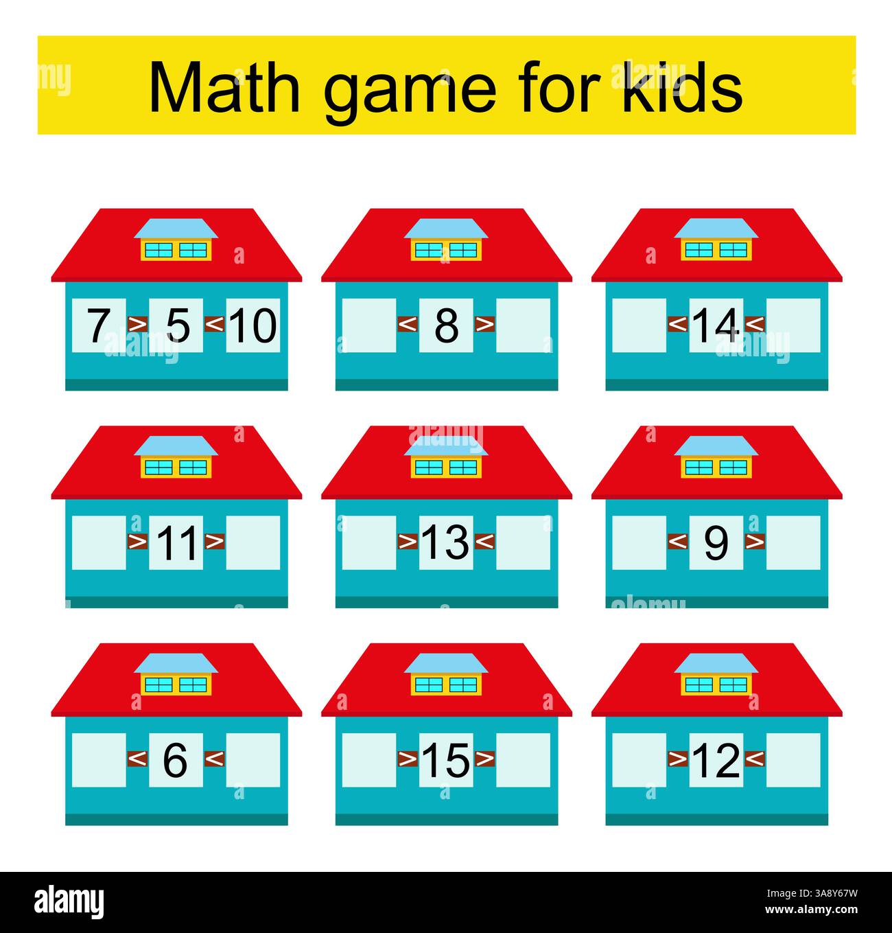 Math activity for kids. Developing numeracy skills. Number range up to ...