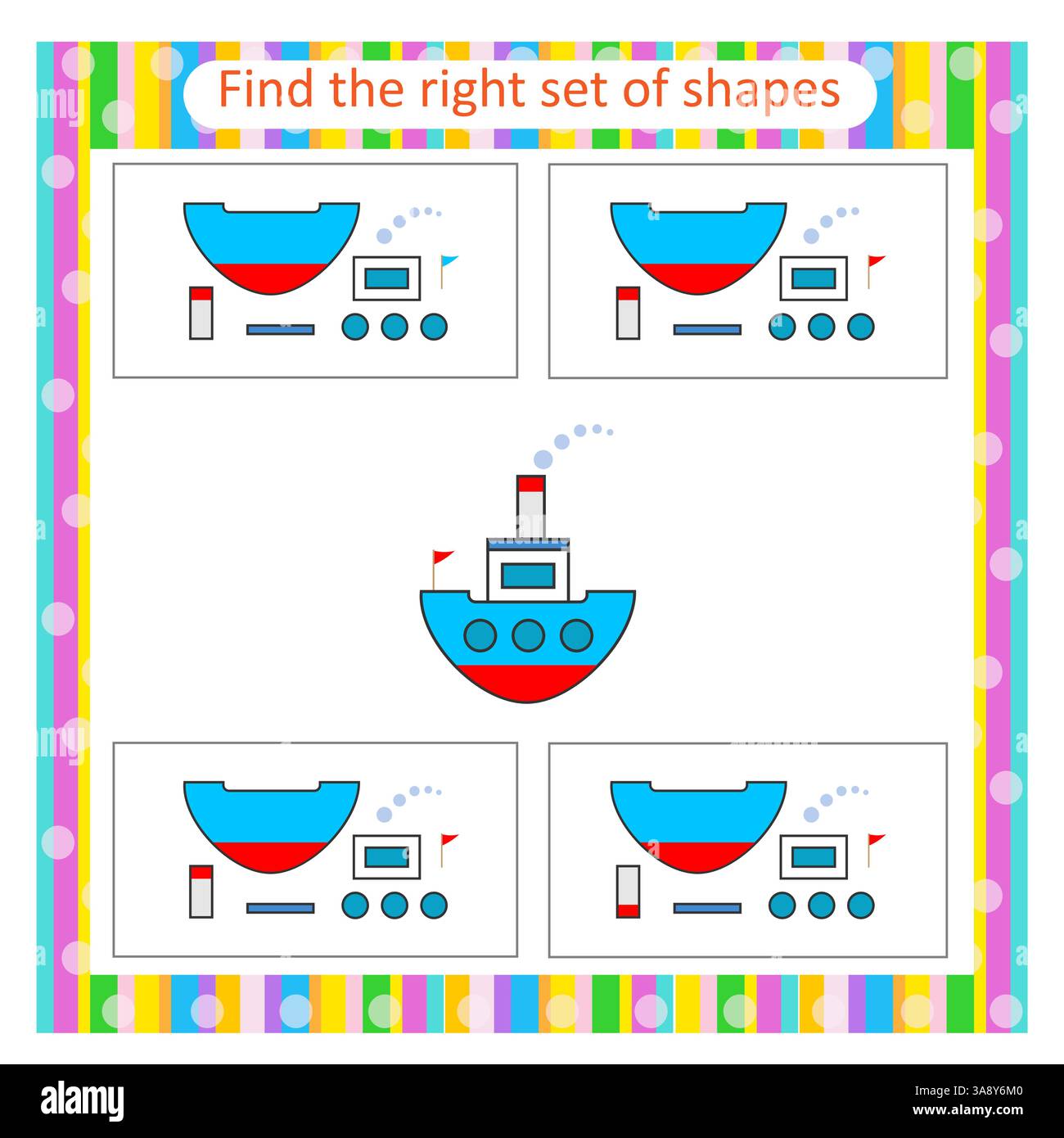 Educational logical game for children. Need to find the correct set of ...