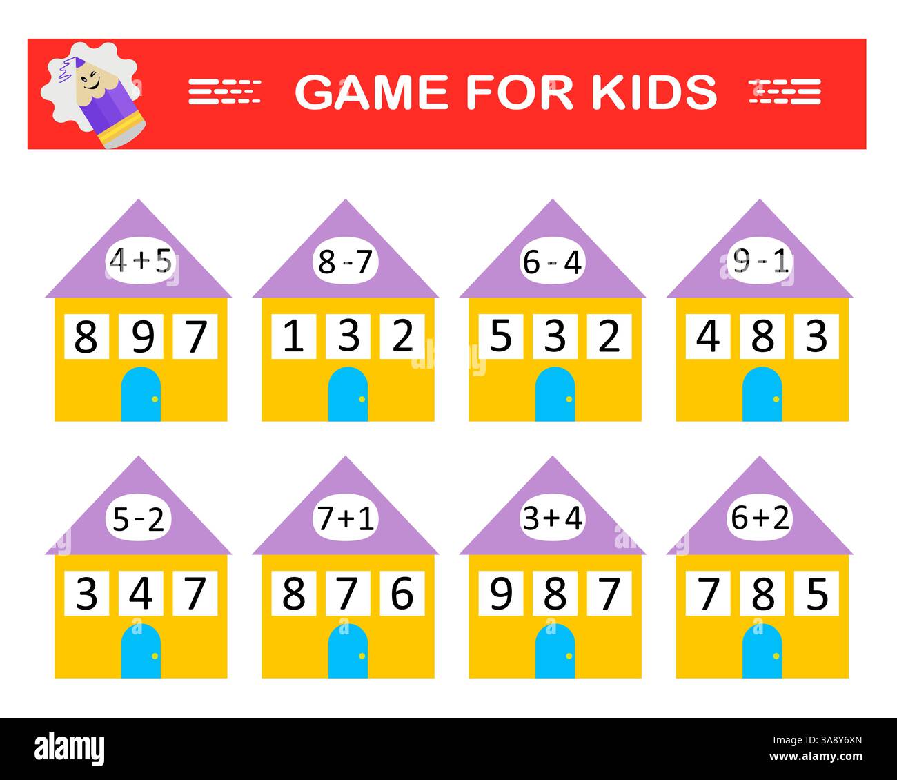 Math game for kids. Circle the right answer. Preschool worksheet ...