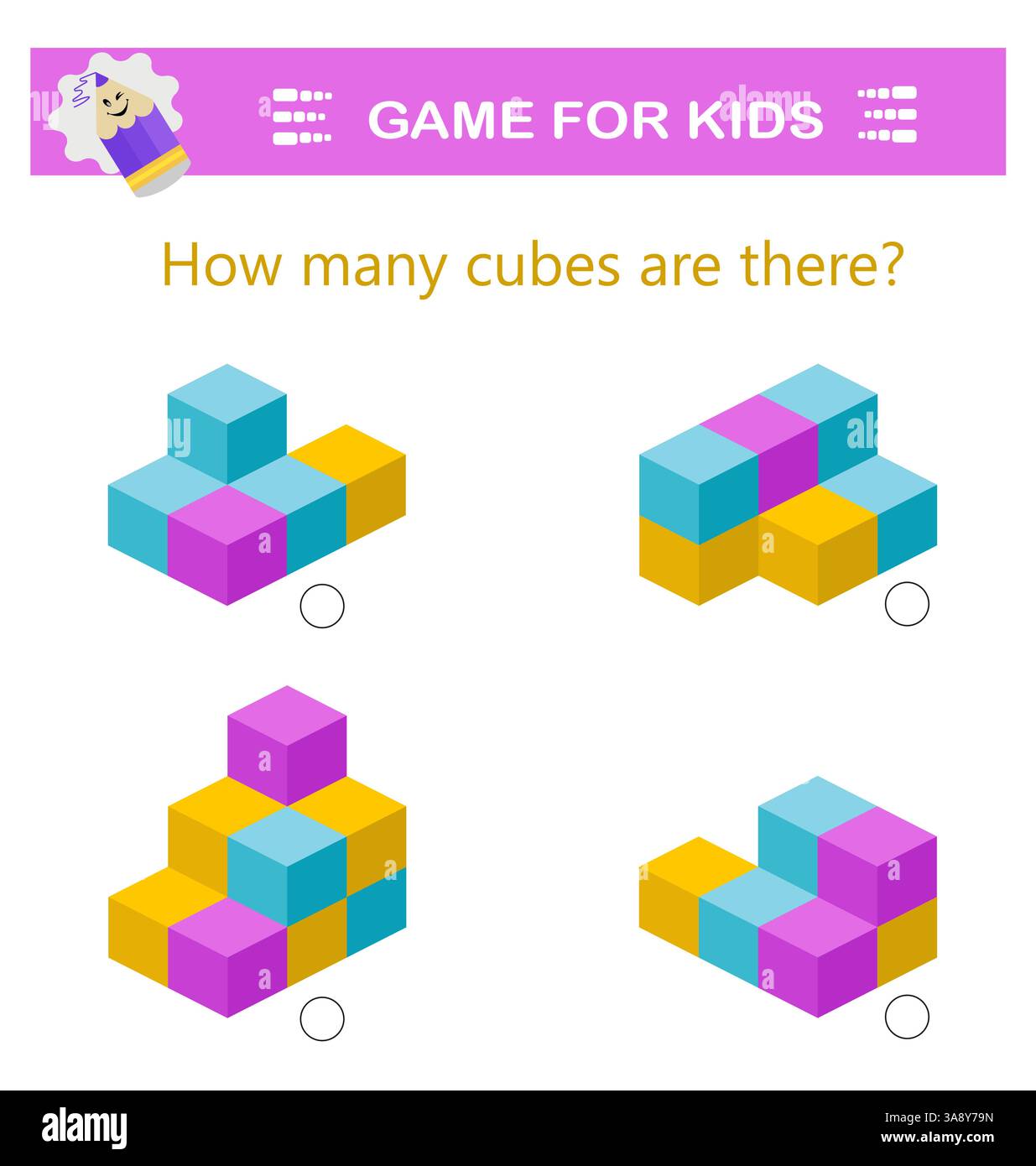 Math logic game. Attention tasks for children. Kids activity sheet ...