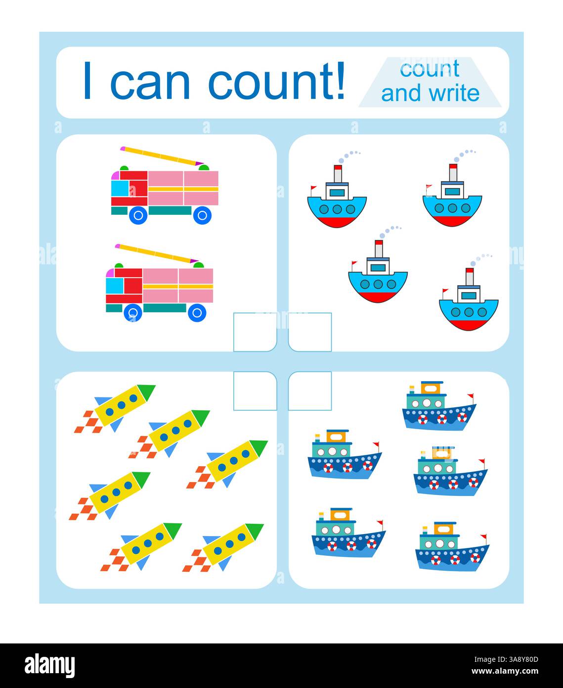 Math activity for kids. I can count. Developing numeracy skills. Vector ...