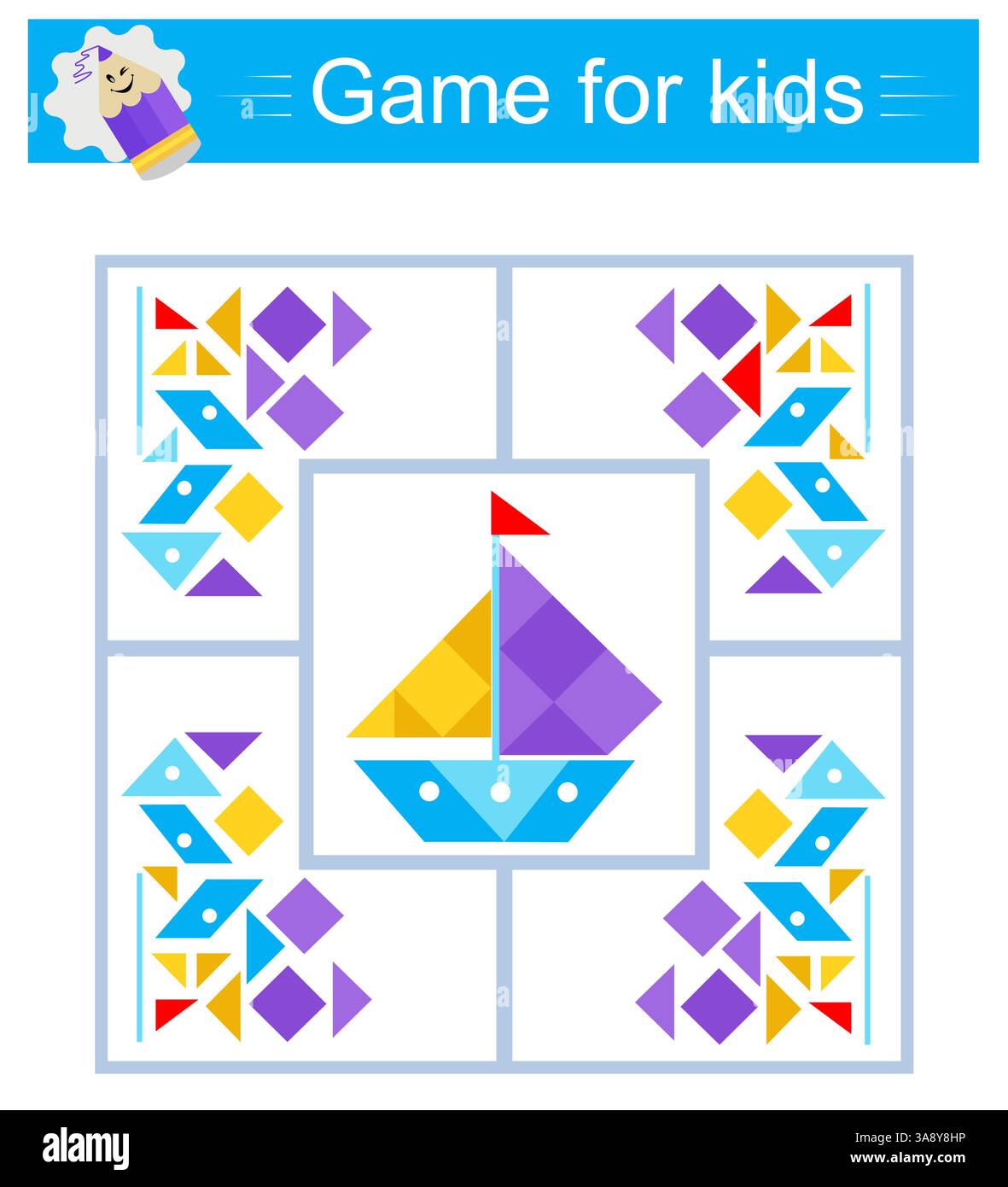 Educational logical game for children. Need to find the correct set of ...