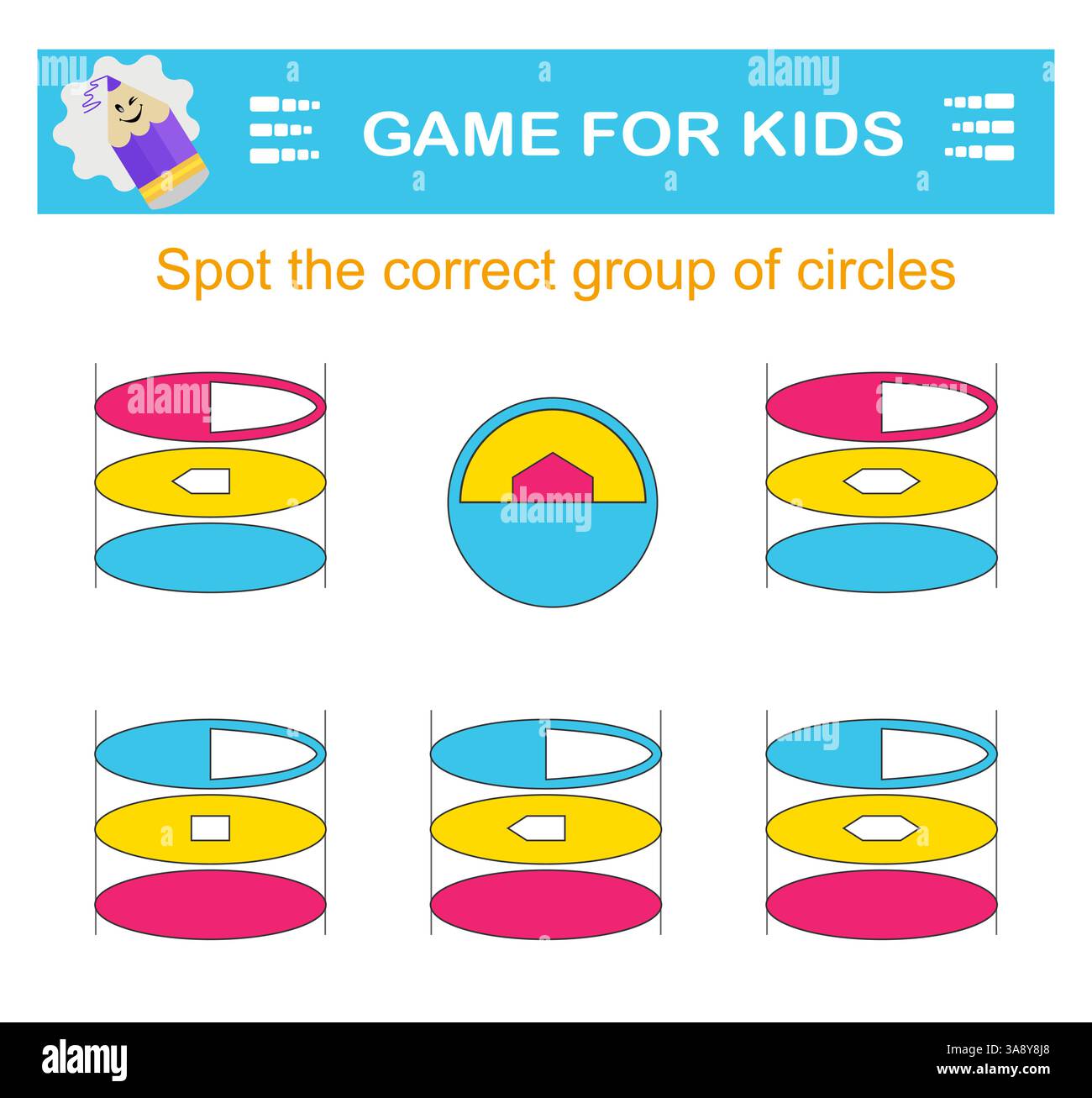Find the correct group of circles. Logical game. Attention tasks for ...