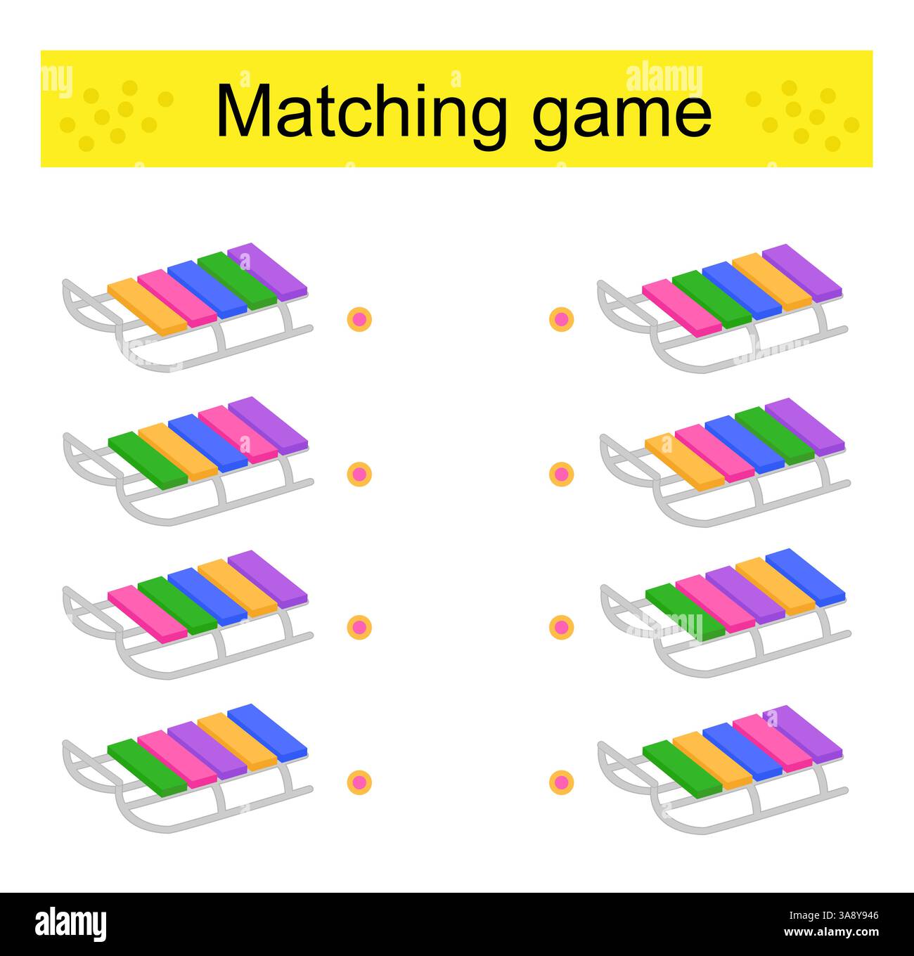 Matching game. Task for the development of attention and logic. Vector ...
