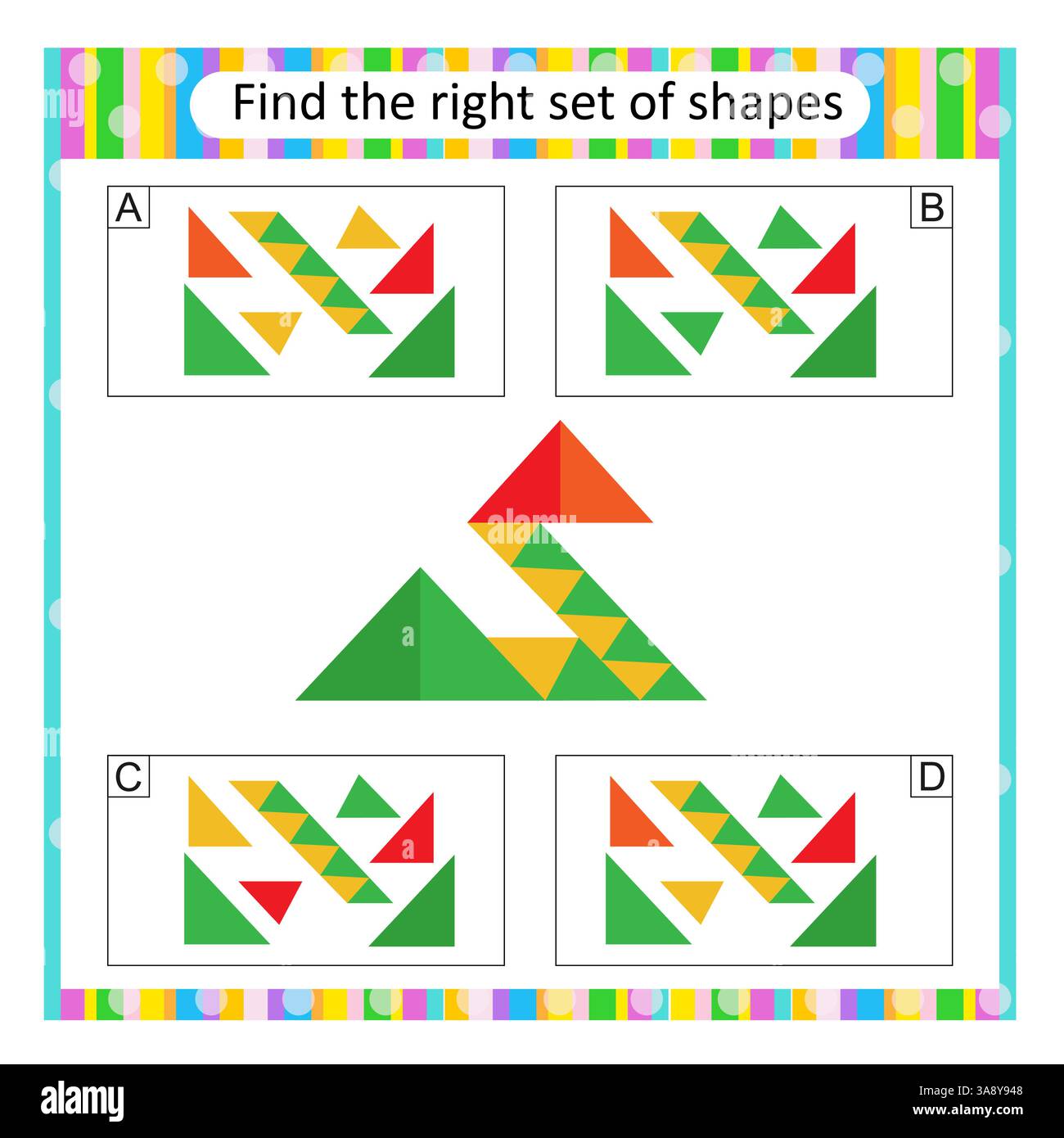 Logic puzzle for kids. Find the correct set of cartoon bird. Vector ...