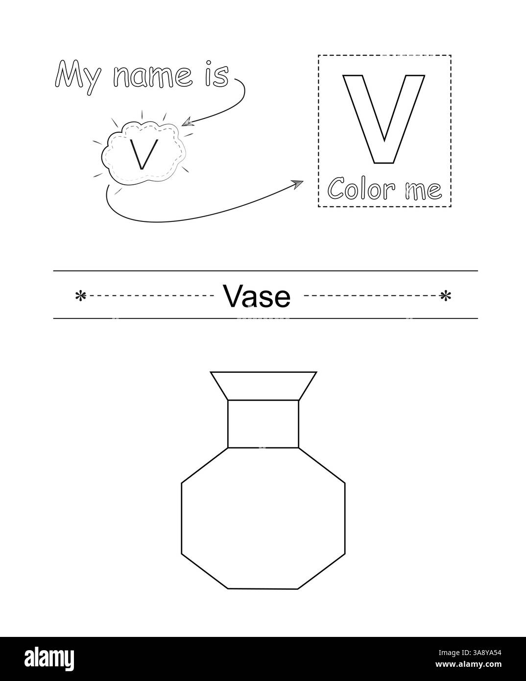 Color the letter and picture. Educational children game. Coloring ...