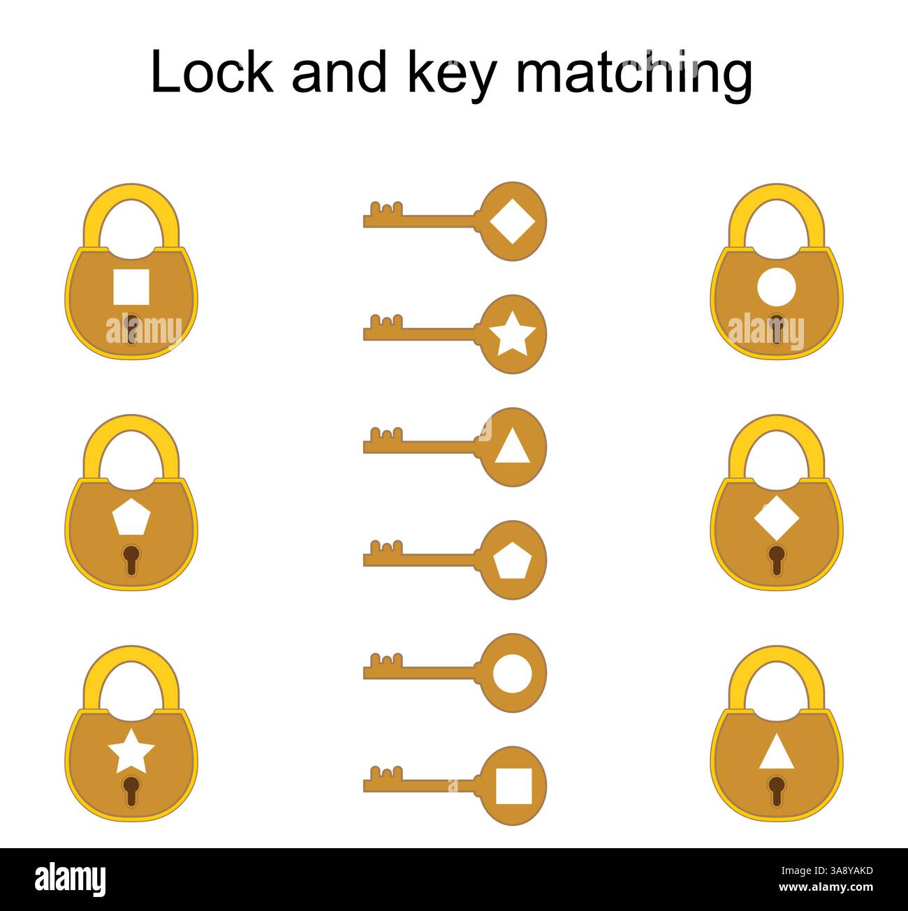 Educational game for kids. Lock and key matching. Task for development ...