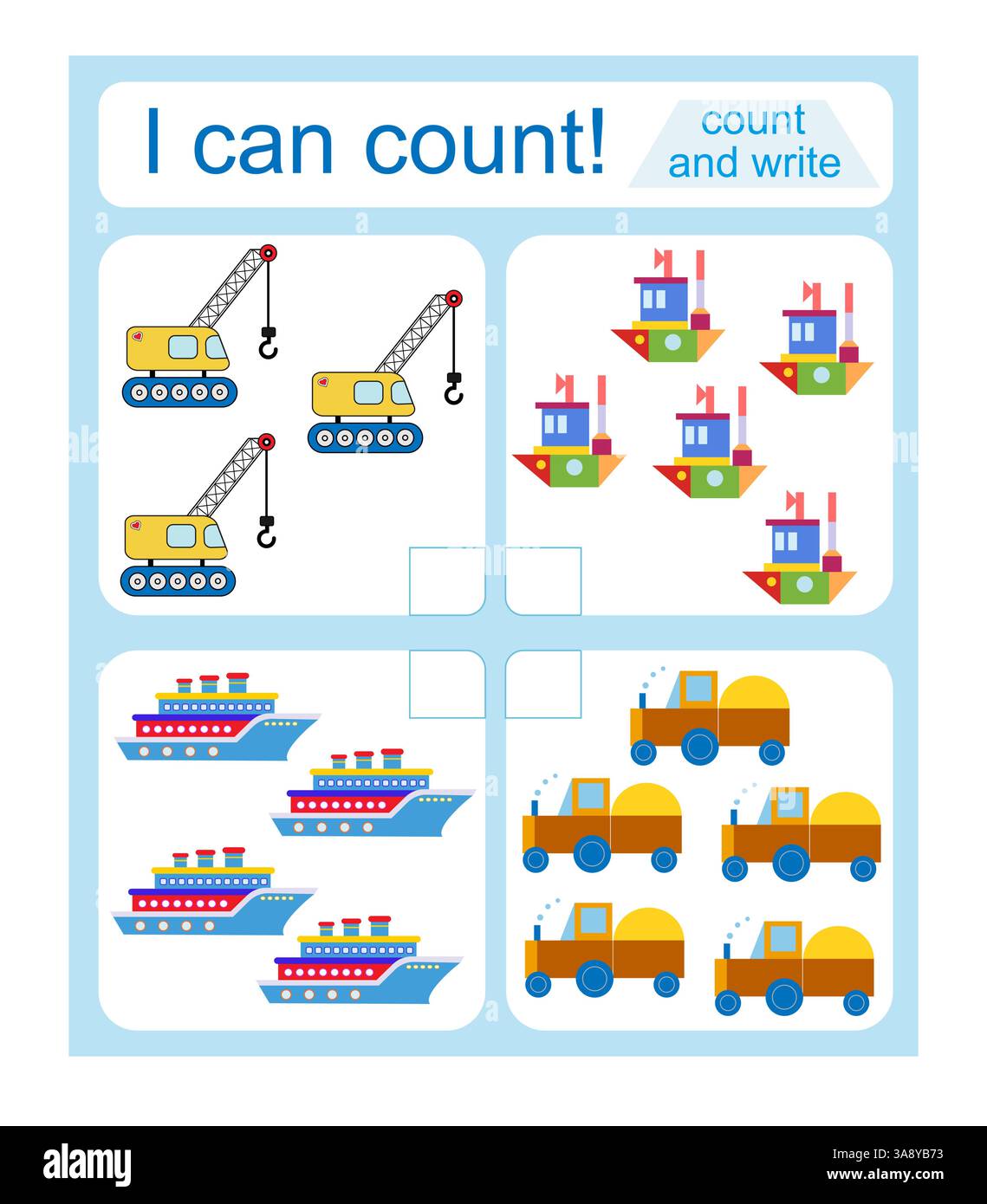 Math activity for kids. I can count. Developing numeracy skills. Vector ...