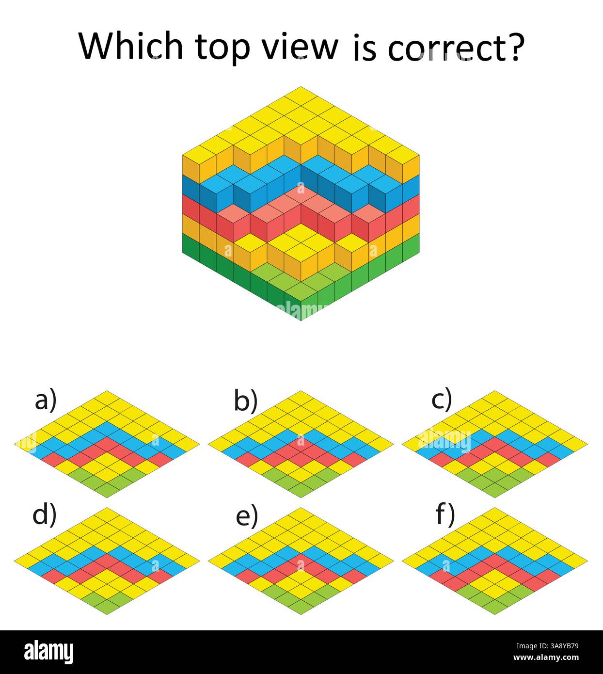 Logic Game Which Top Vıew Is Correct Iq Training Test Vector