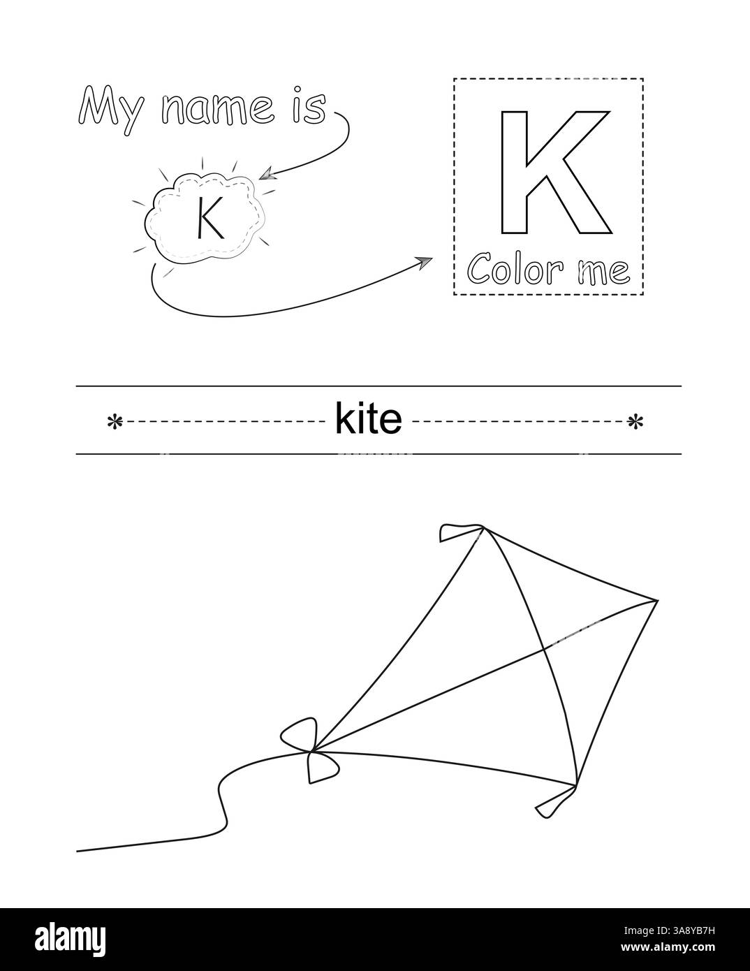 Color the letter and picture. Educational children game. Coloring ...