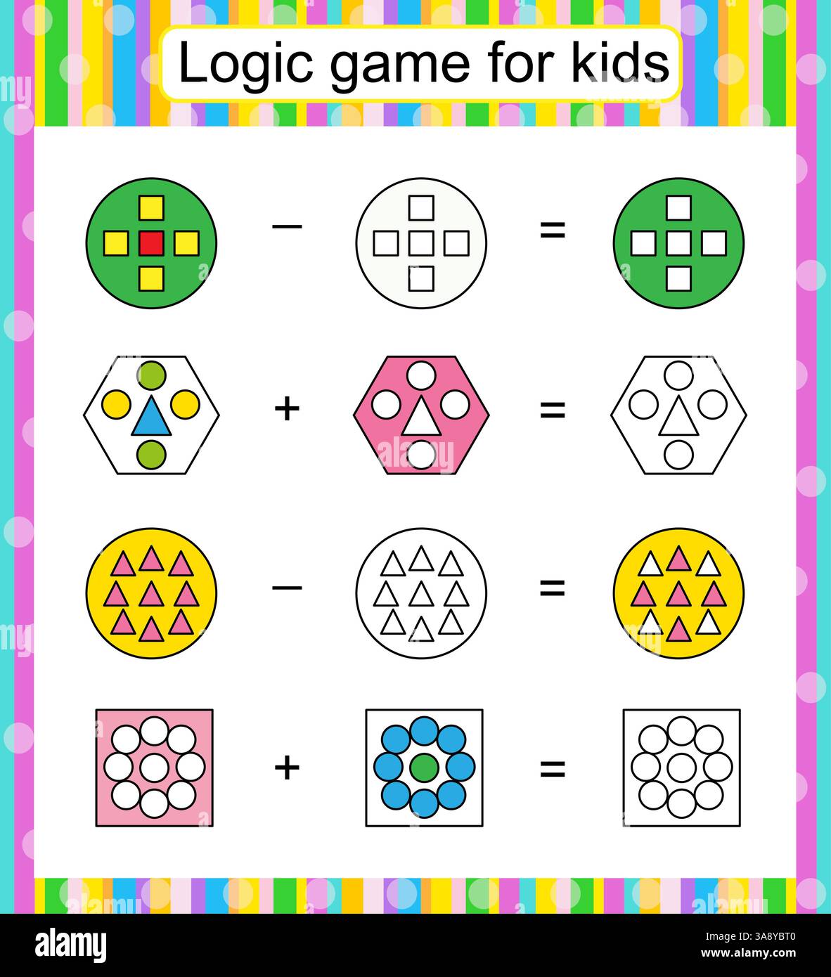 Logic game for children. Find and color the missing parts. Children ...