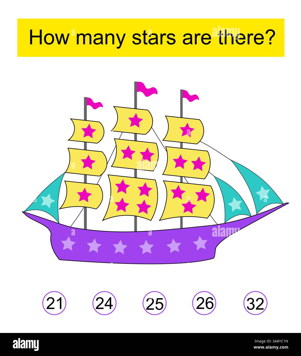 How many stars are there? Math game for kids. Task for development of ...