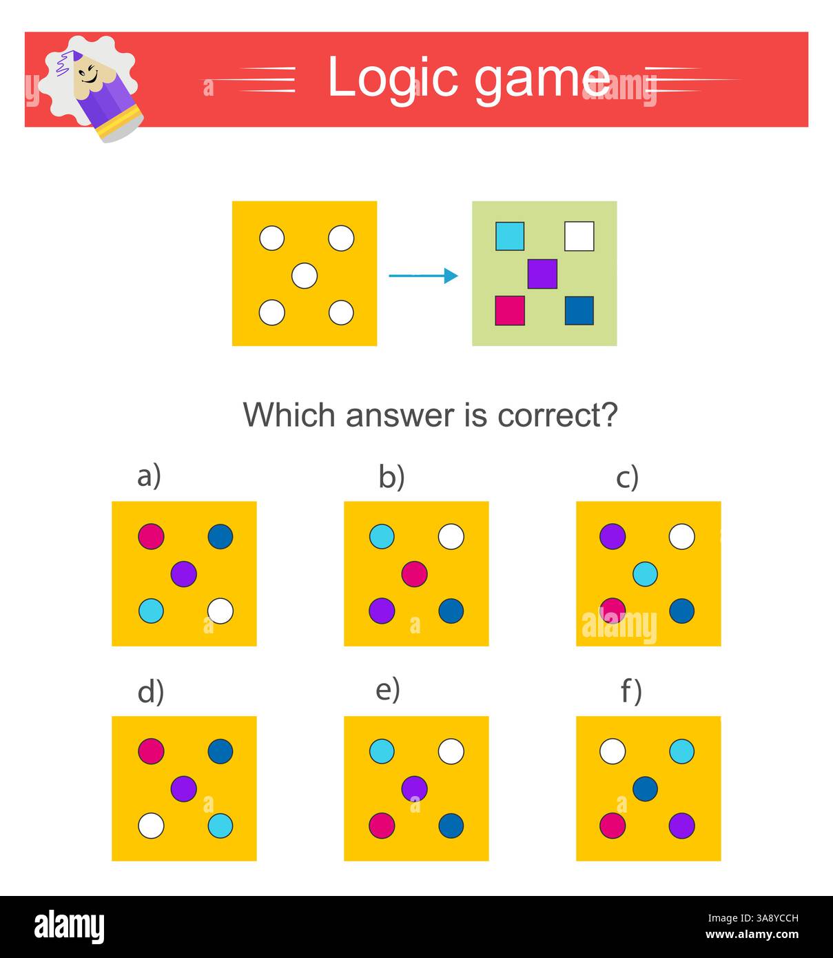 Logic game. Which top view is correct? IQ training test. Printable ...