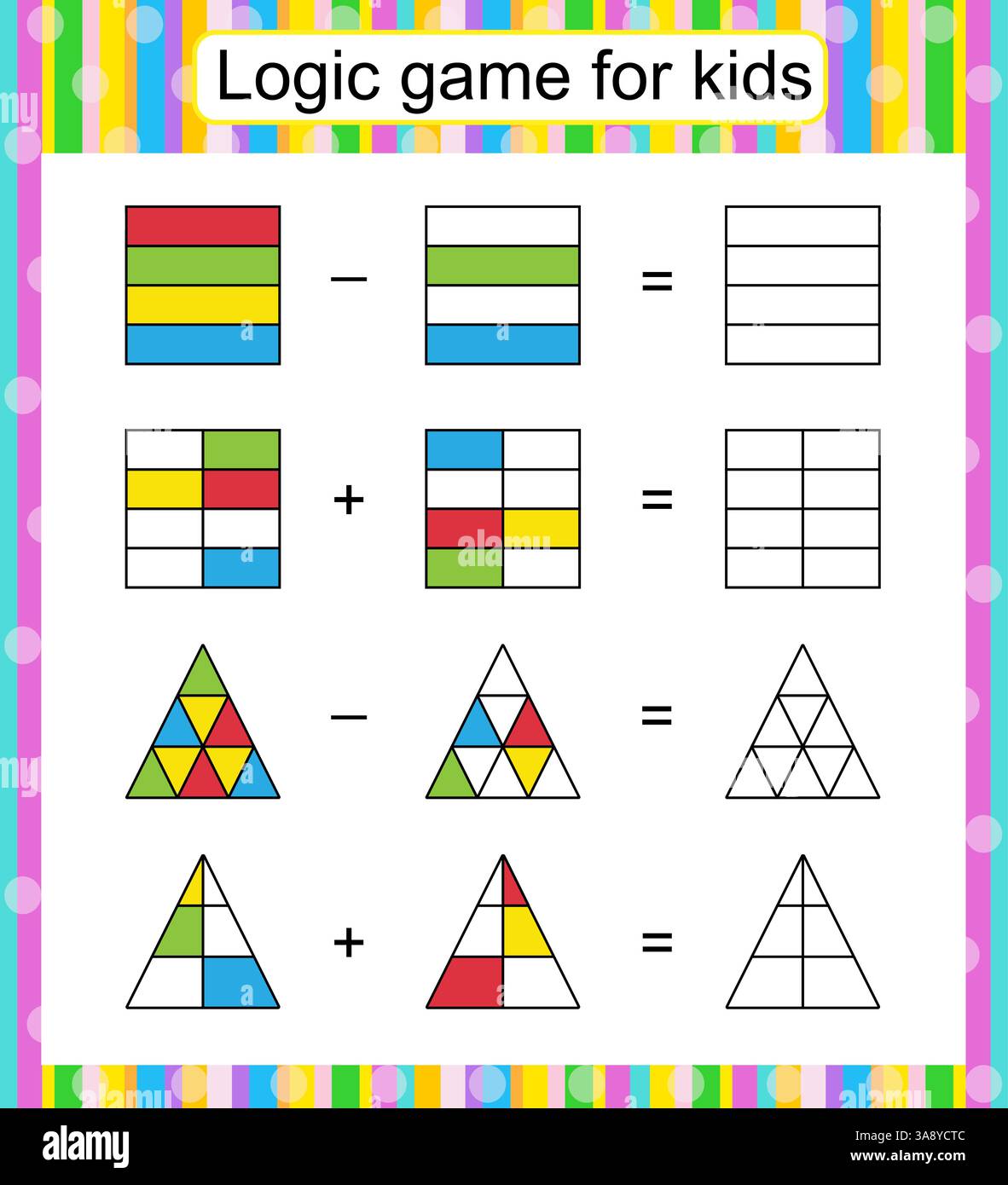 Logic game for children. Find and color the missing parts. Children ...