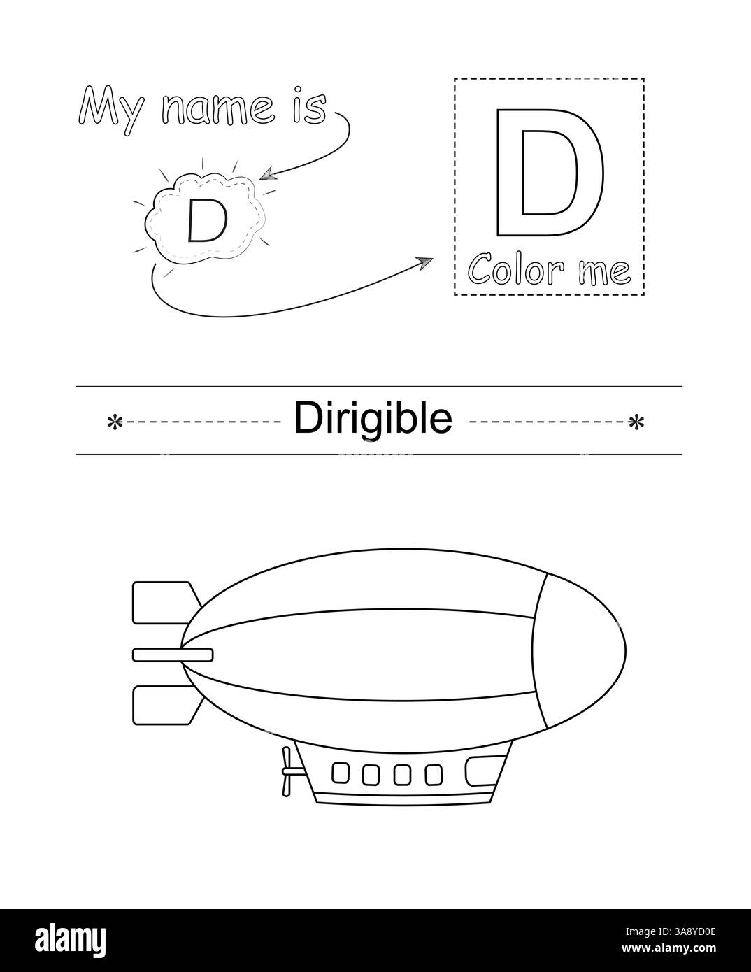 Letter d coloring pages Stock Vector Images - Alamy