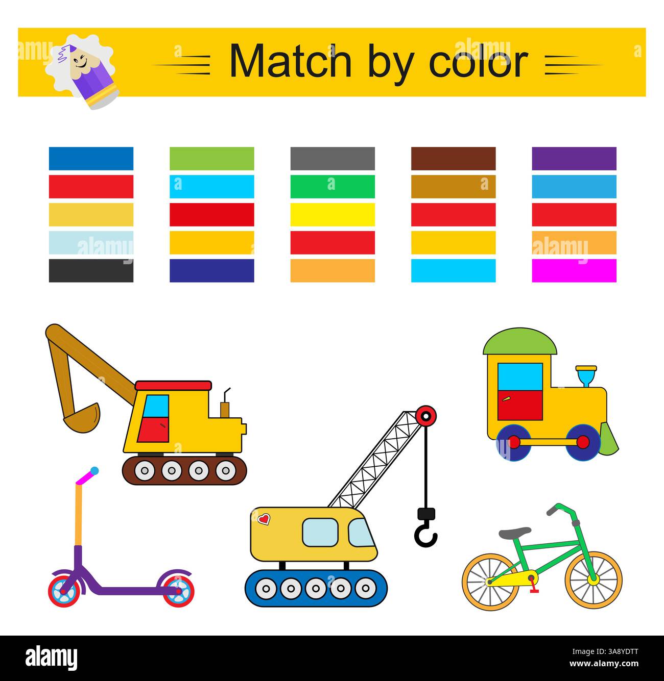 Match by color. Attention tasks for kids. Preschool worksheet activity ...