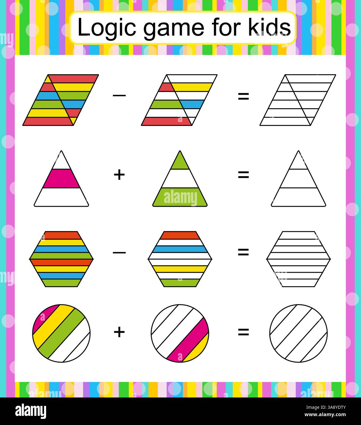 Logic game for children. Find and draw the missing parts. Children ...