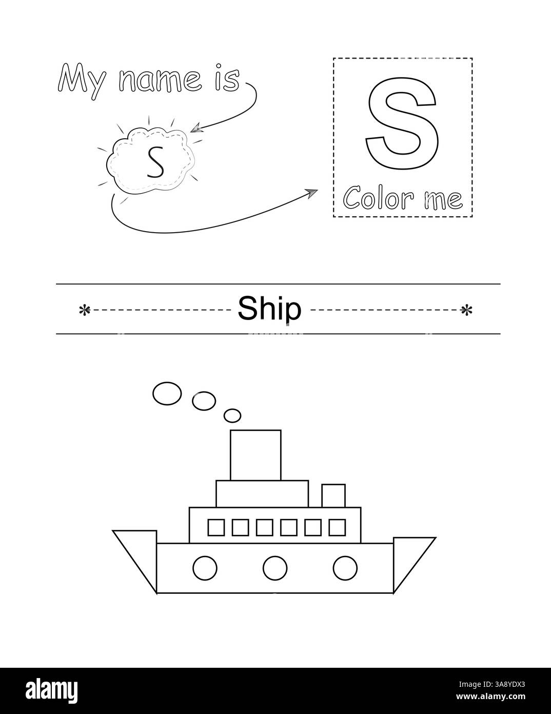 Letter S Coloring Pages Stock Vector Images Alamy
