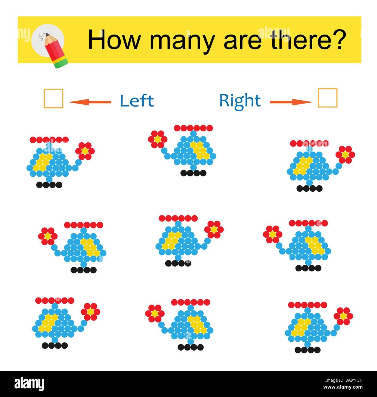 Math activity for kids. Developing numeracy skills. Cartoon helicopter ...