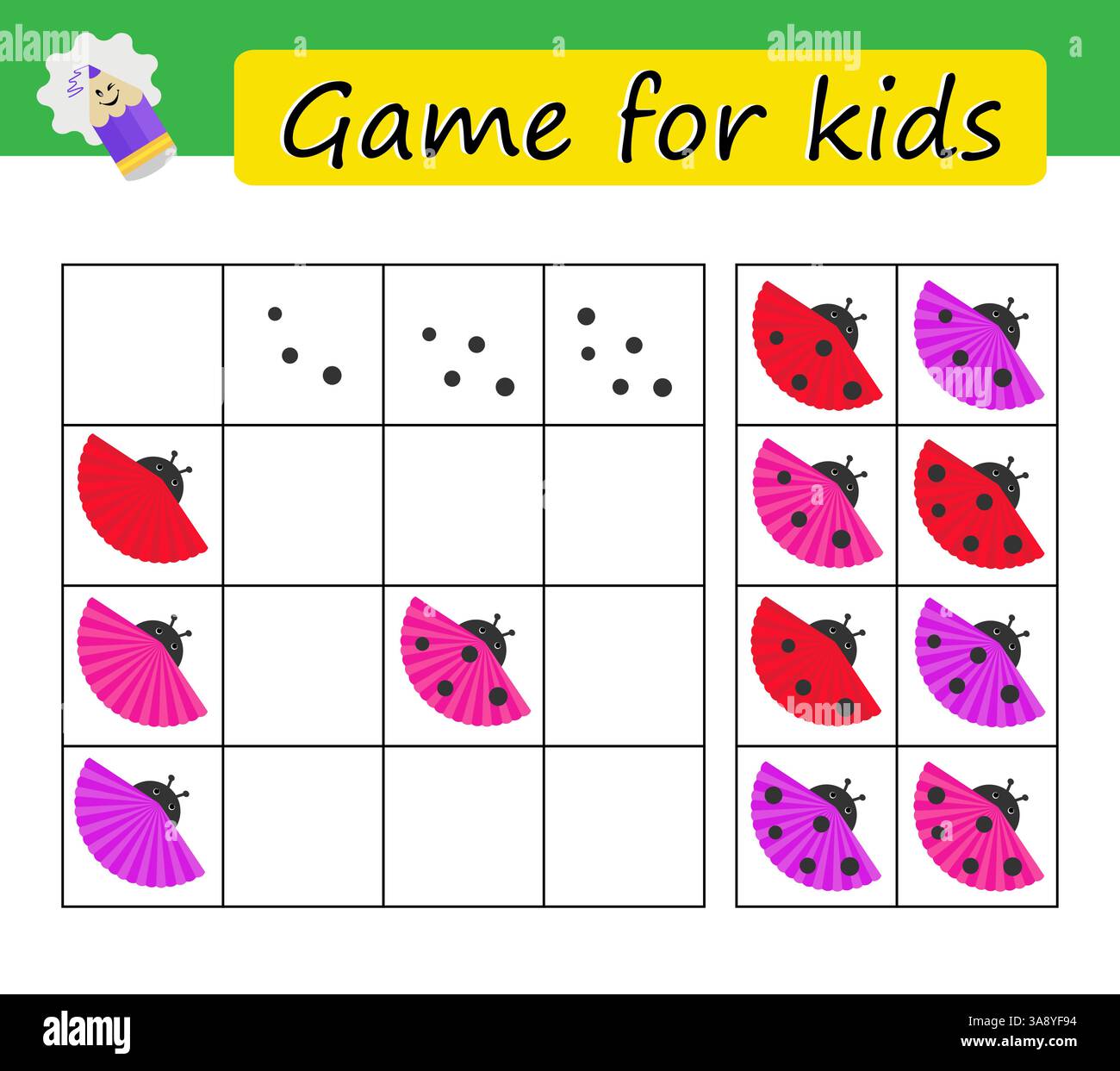 Puzzle task, game for preschool kids. Developing numeracy skills ...