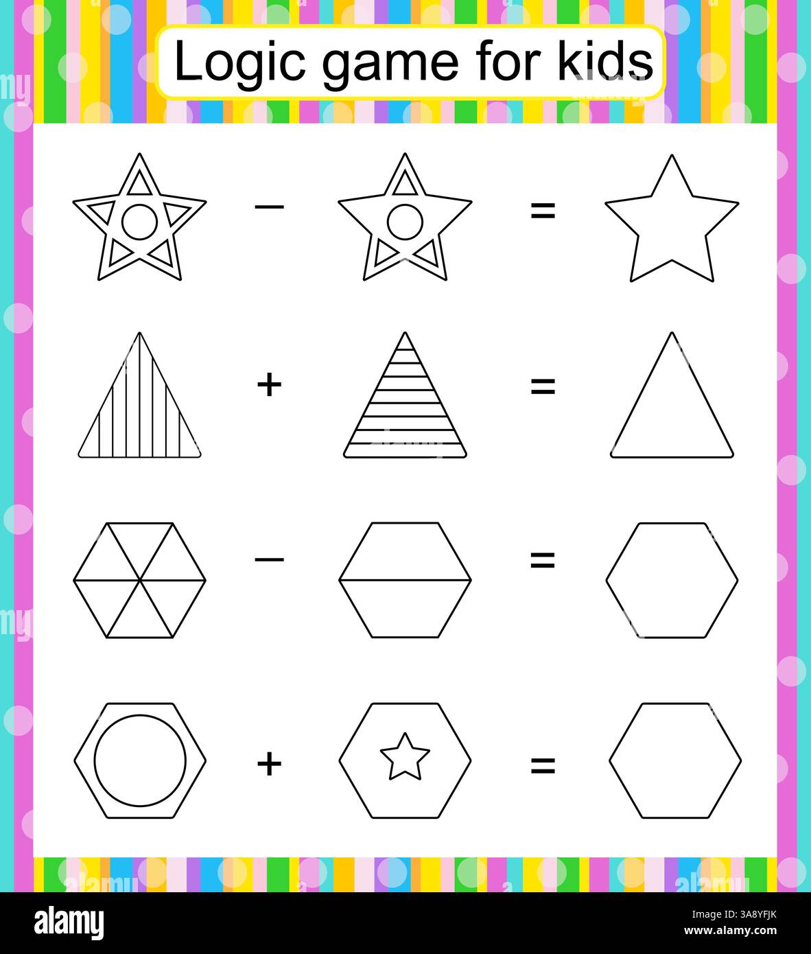 Logic game for kids. Find and draw the missing parts. Children activity ...