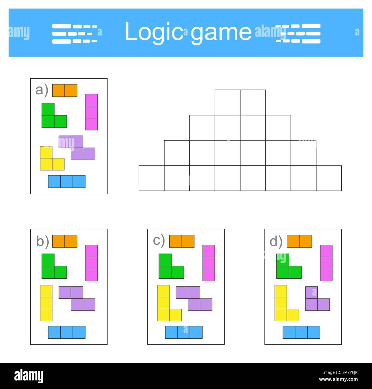 Logic game for children. IQ training test. Need to find the correct set ...