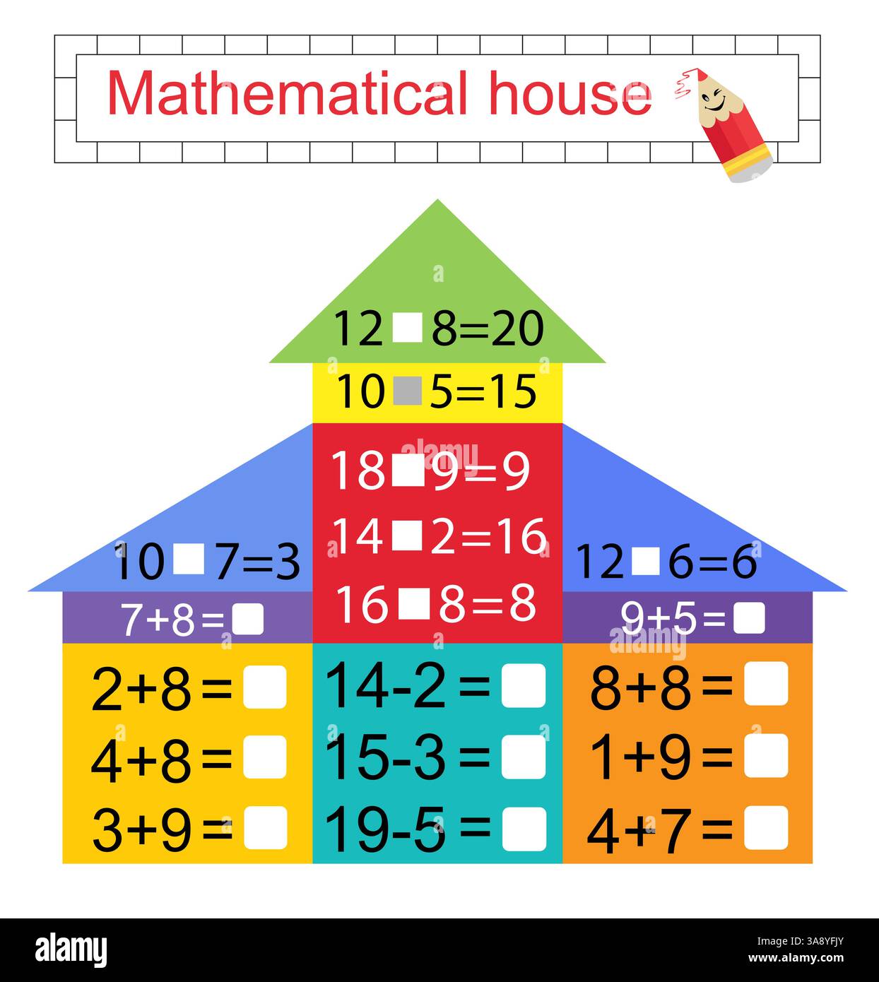 Math activity for kids. Developing numeracy skills. Number range up to ...
