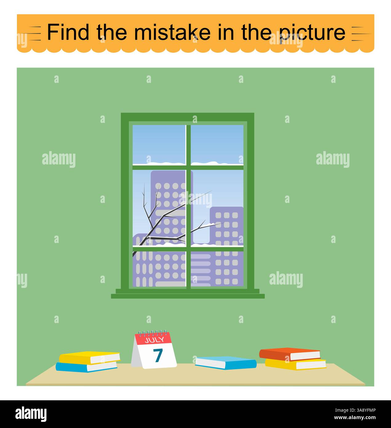 Logic game. Need to find the mistake in the picture. Visual ...