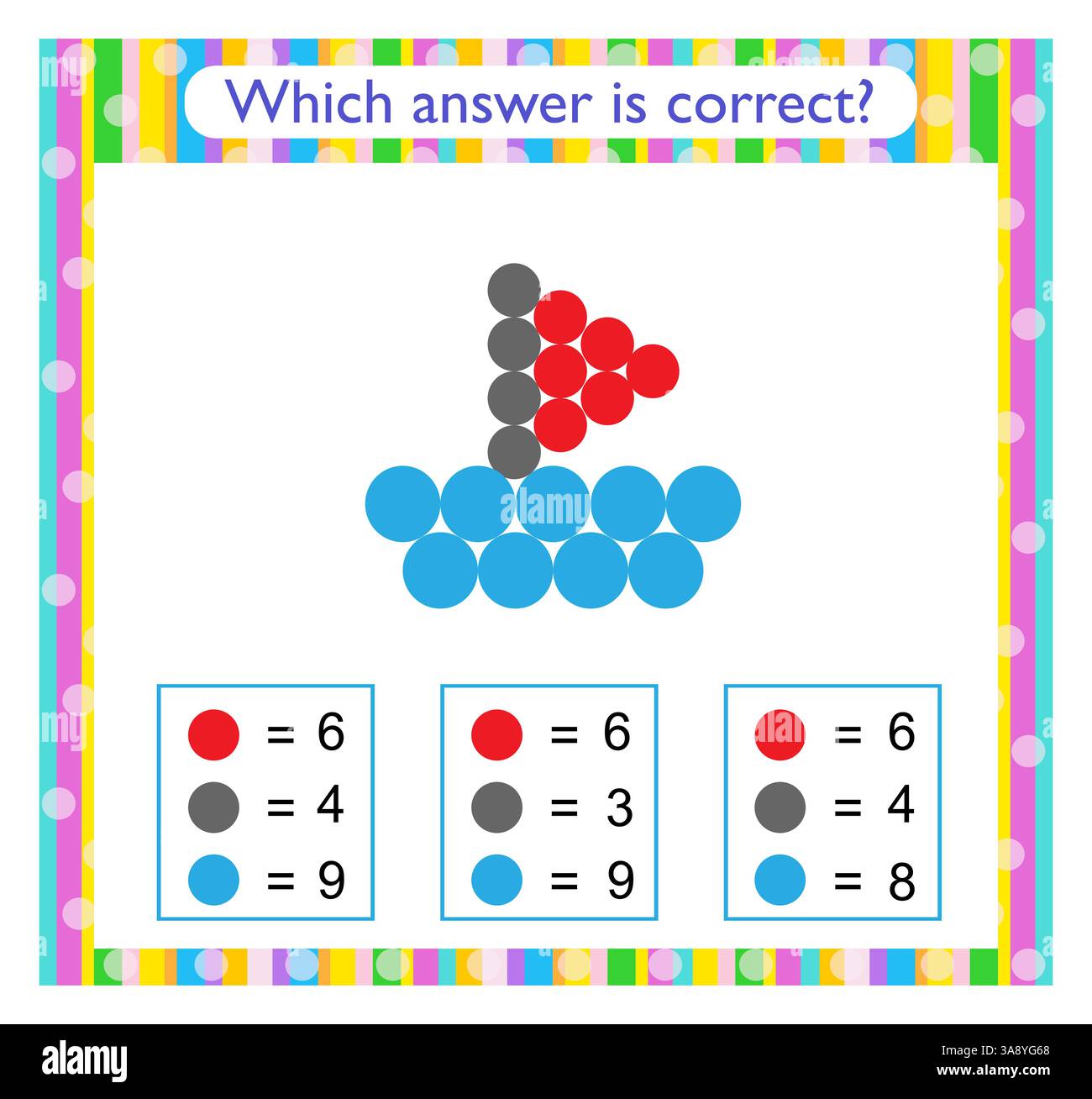 Math game for kids. Preschool worksheet activity. Find the correct ...