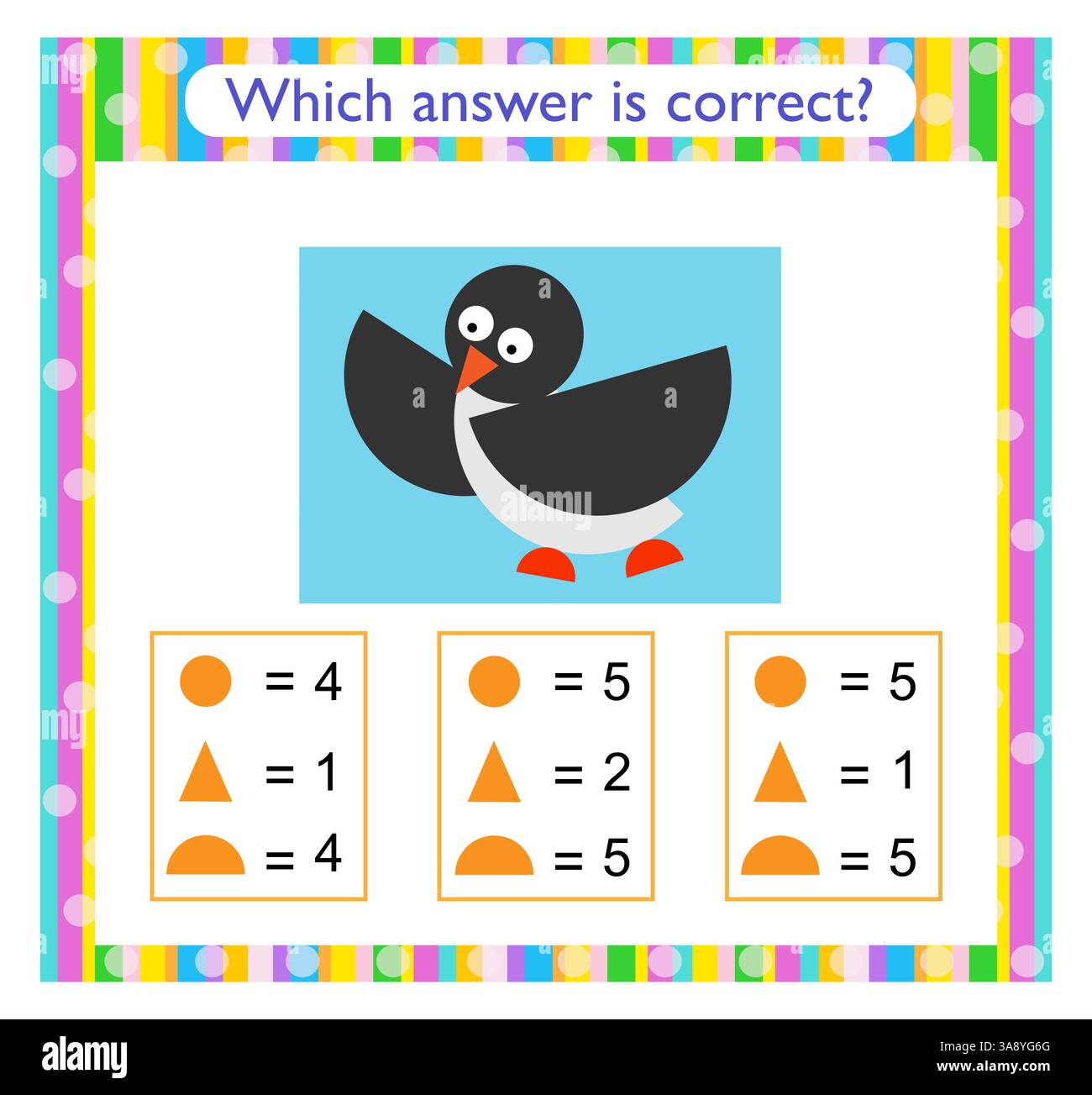 Math activity for kids. Need to find the correct answer. Cartoon ...