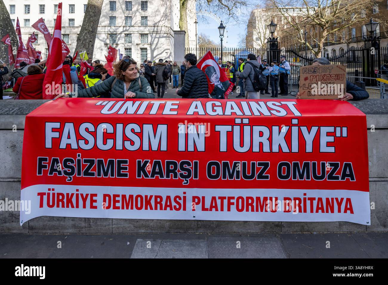 London, UK. 29 March 2025. People protest outside Downing Street over ...