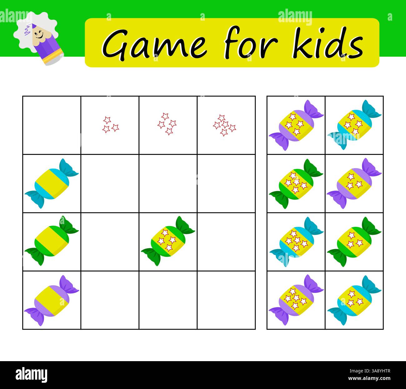 Puzzle task, game for preschool kids. Developing numeracy skills ...