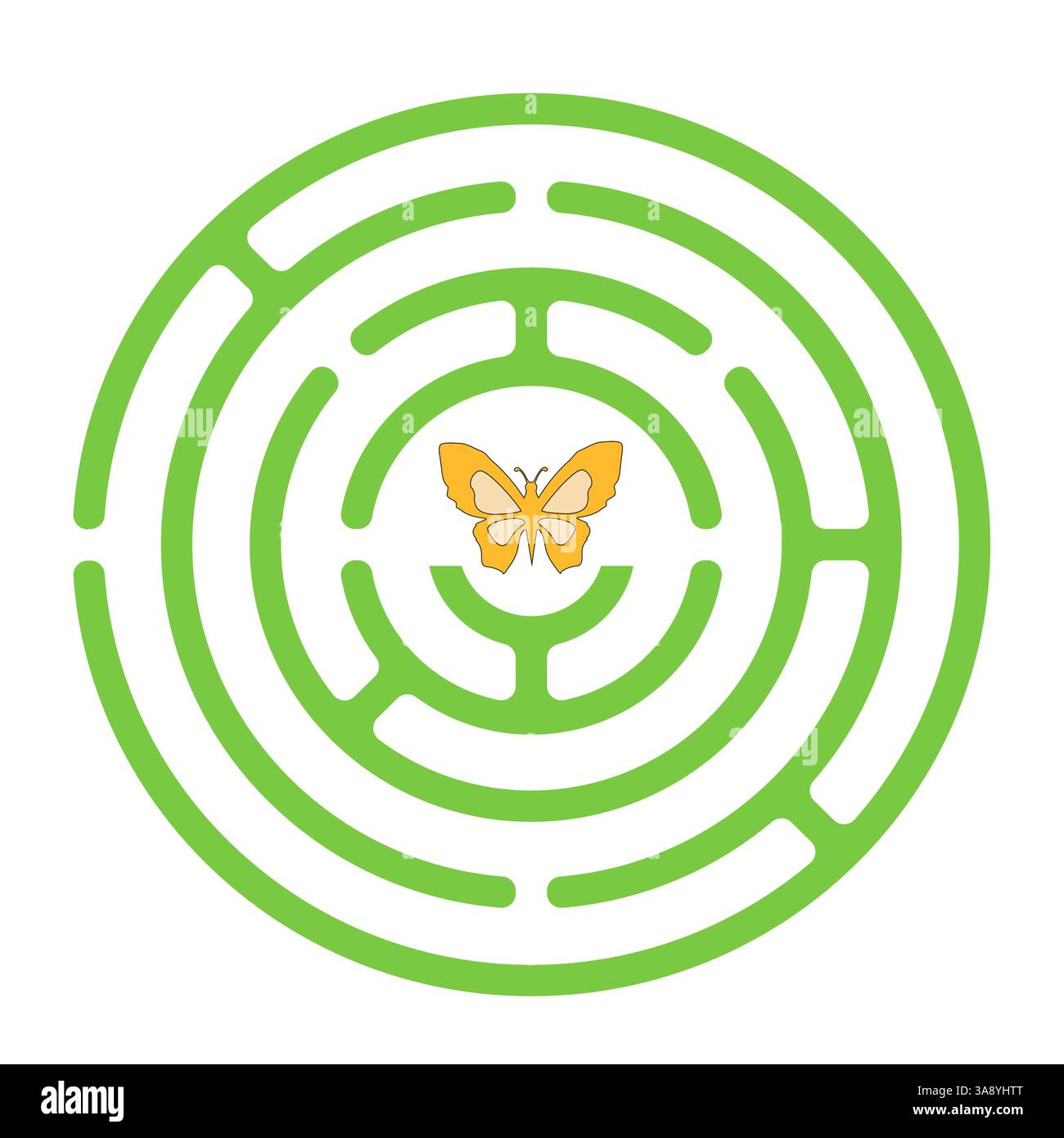 Help the butterfly to come out. Maze game for kids. Labyrinth. Vector ...