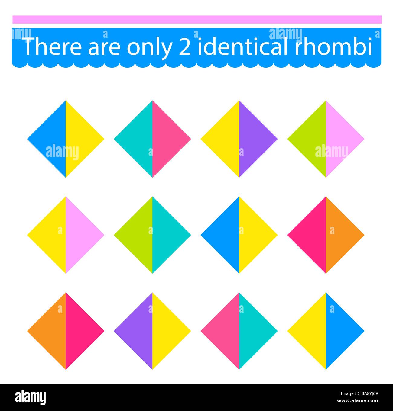 Puzzle game for children. Task for development of attention and logic. Need to find two ...