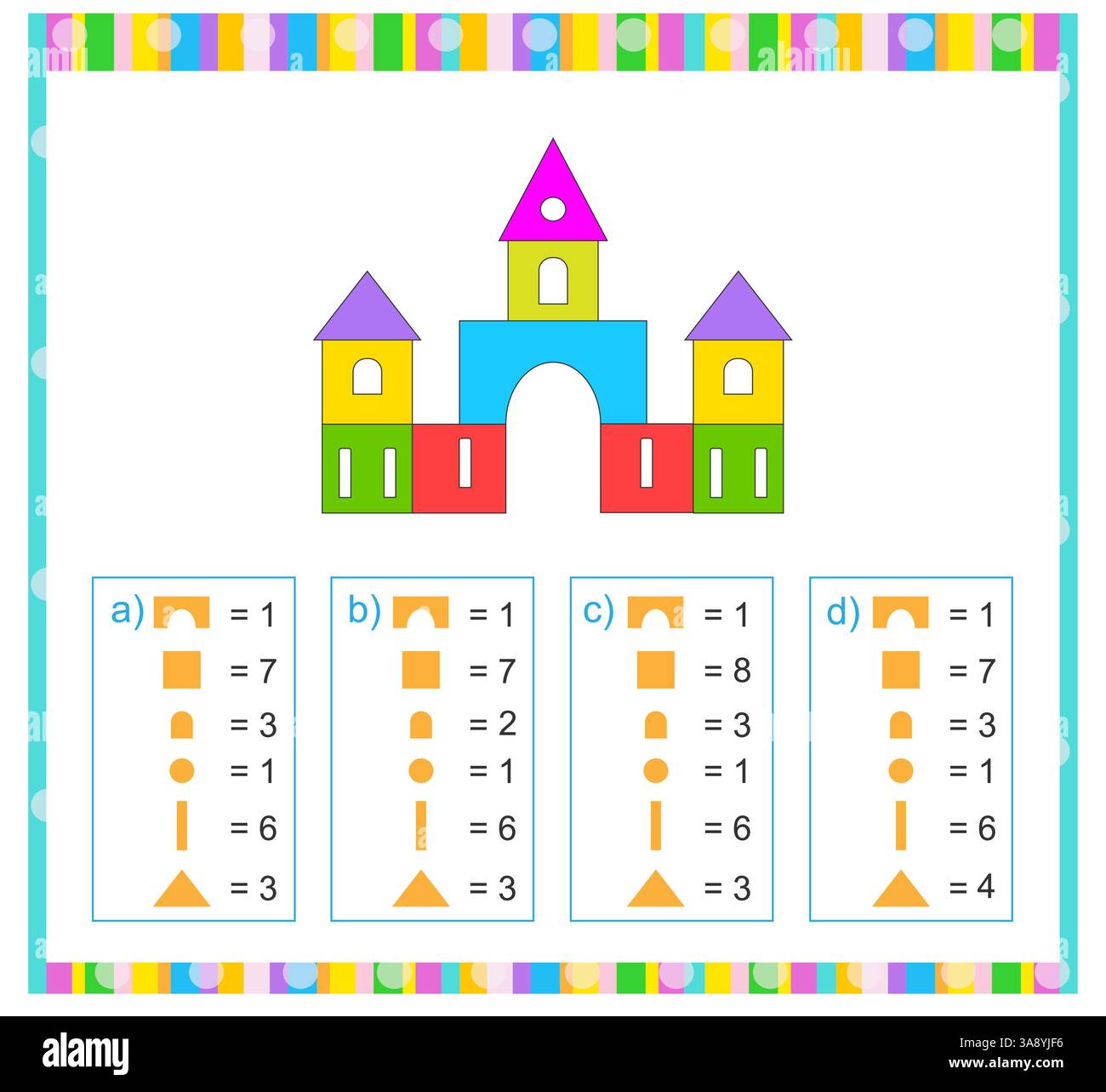 Math game for kids. Need to find the correct answer. Practice worksheet ...
