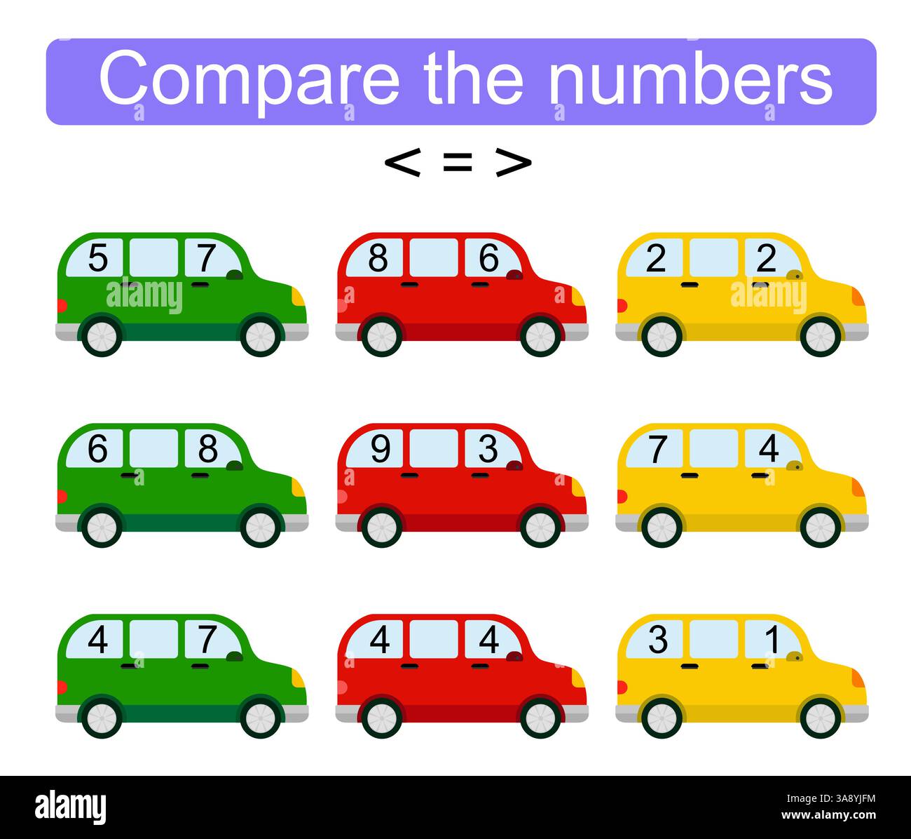 Math activity for kids. Compare the numbers. Number range up to 10 ...