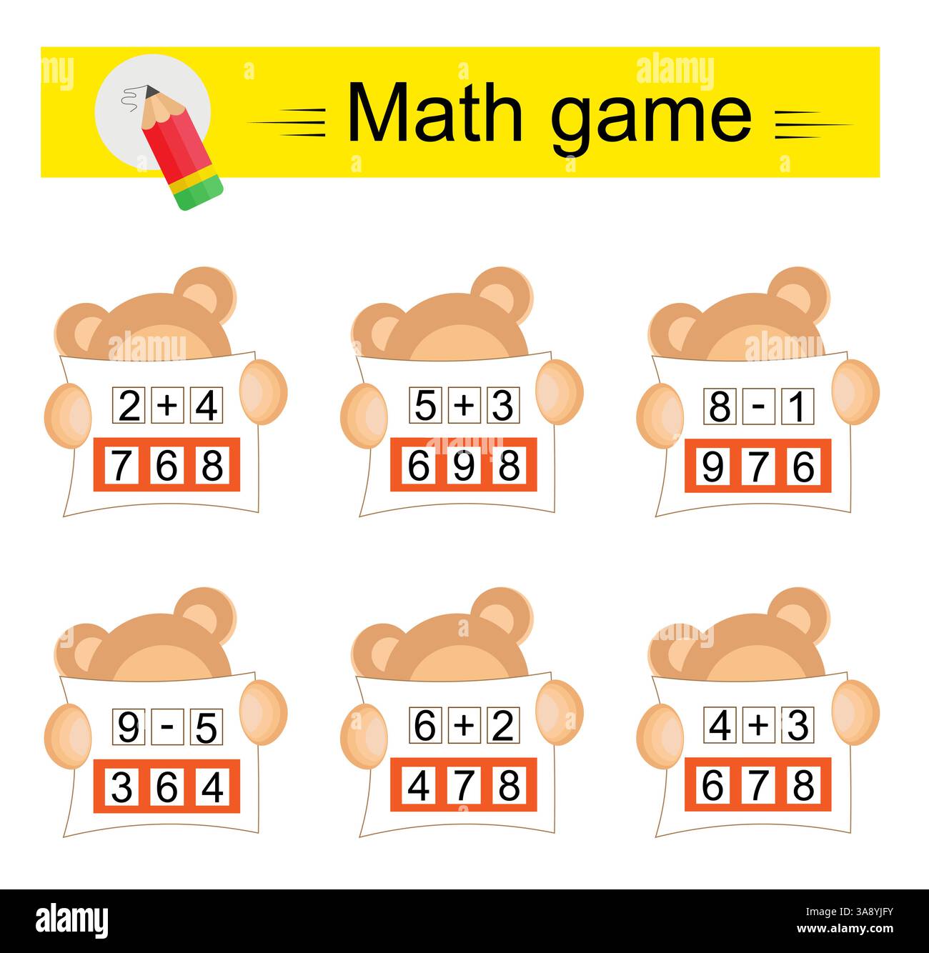 Math activity for kids. Developing numeracy skills. Number range up to ...