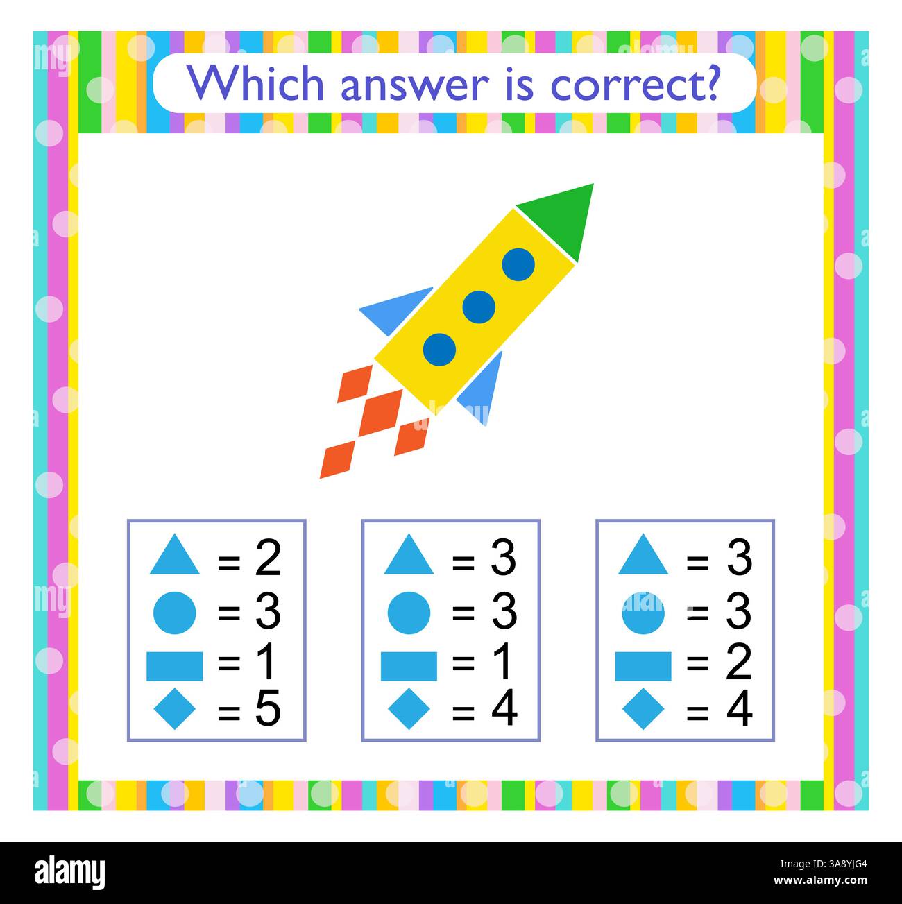 Math activity for kids. Need to find the correct answer. Preschool ...