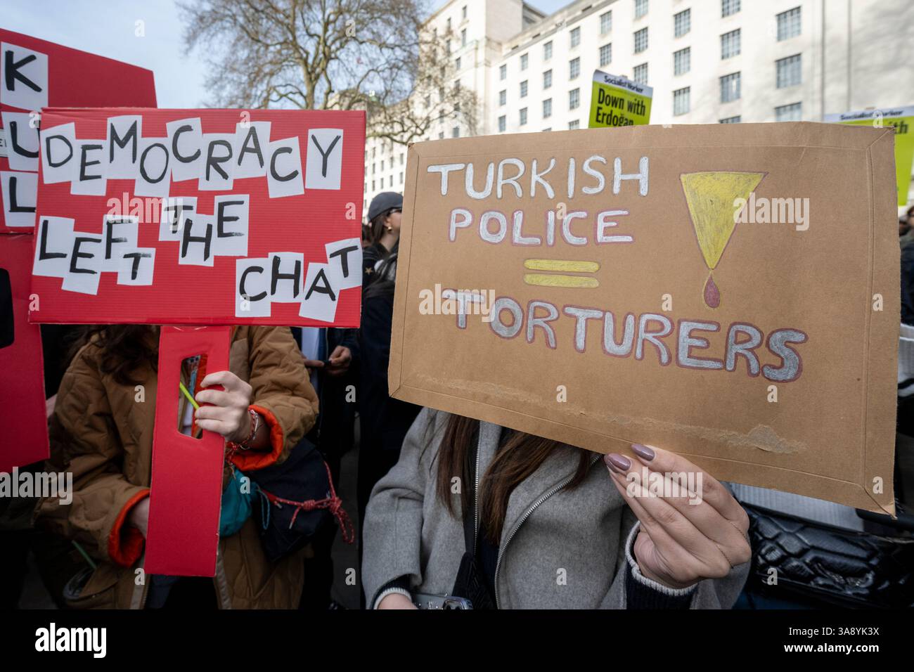 London, UK. 29 March 2025. People protest outside Downing Street over ...